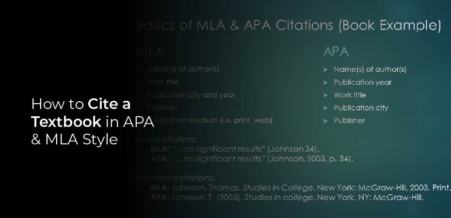 How To Cite A Textbook In APA MLA Style 